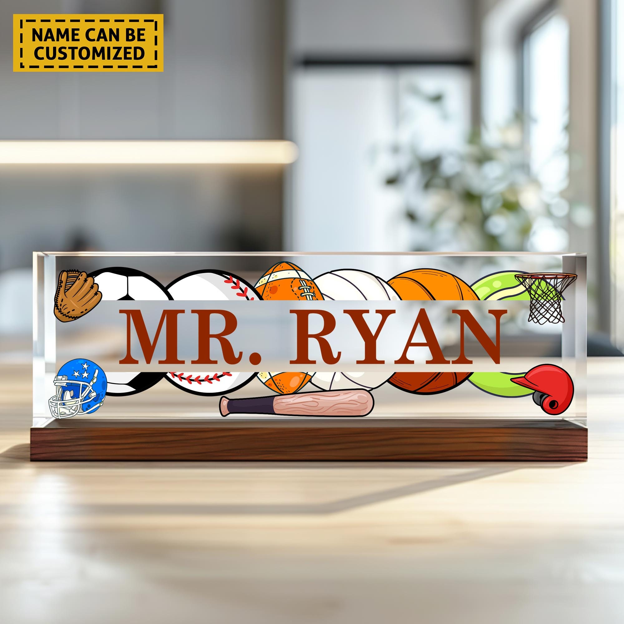 Personalized PE Teacher Desk Name Plate: Sports Coach Gift - Etsy