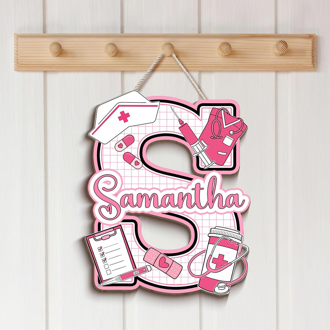 Nursing Clinic 3D Wood Art, Monogram Letter Nurse Sign, 2 Layer Art ...