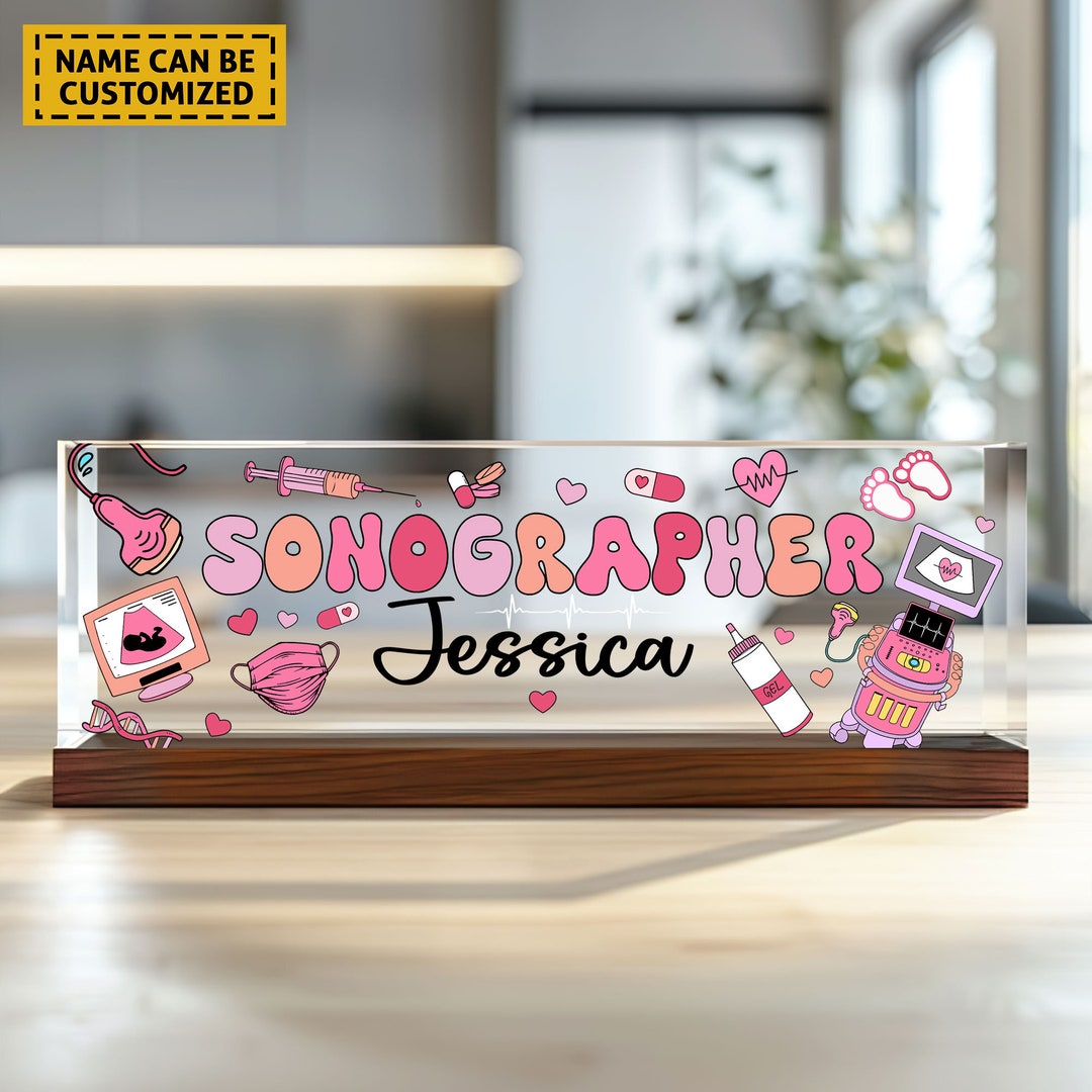 Personalized Sonographer Desk Name Plate, Ultrasound Tech Name Sign ...