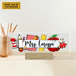 Custom Teacher Sign, Teacher Desk Name Plate, Classroom Decor ...
