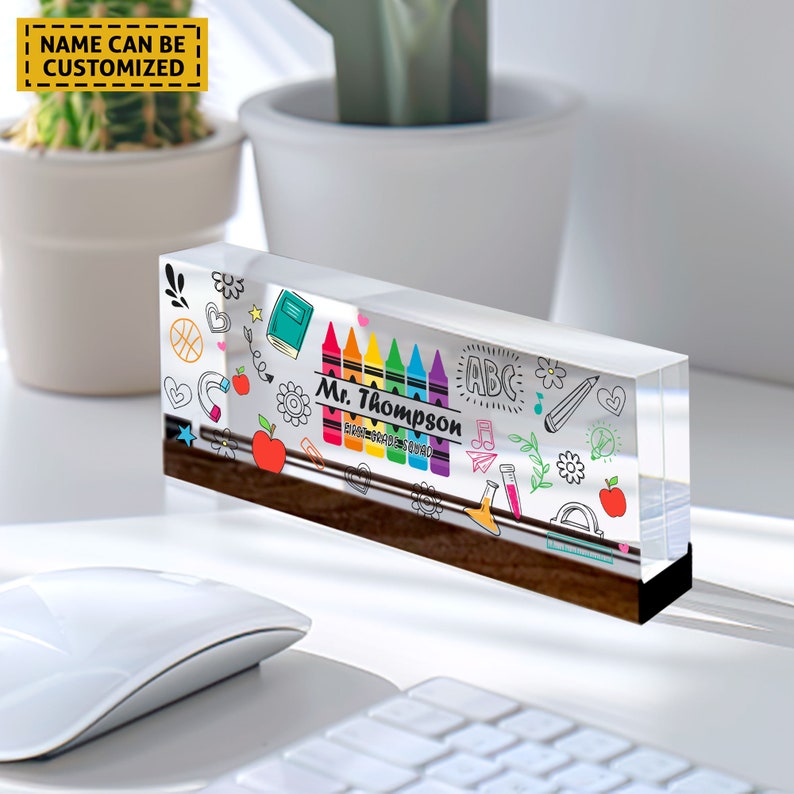 Teacher Desk Name Plate, Personalized Teacher Back to School Gift, Gift ...