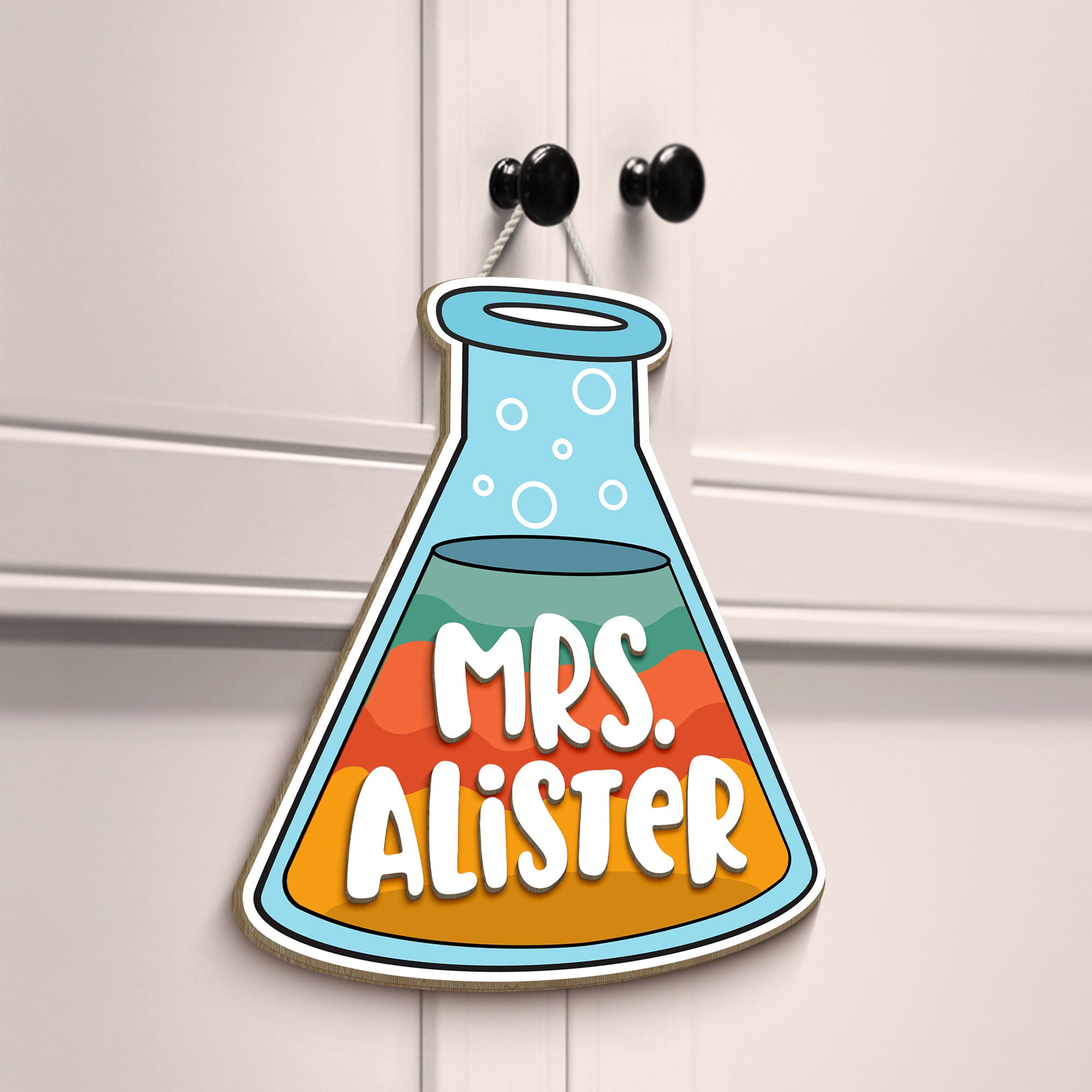 Personalized 3D Science Teacher Door Sign, Science Classroom Decor ...