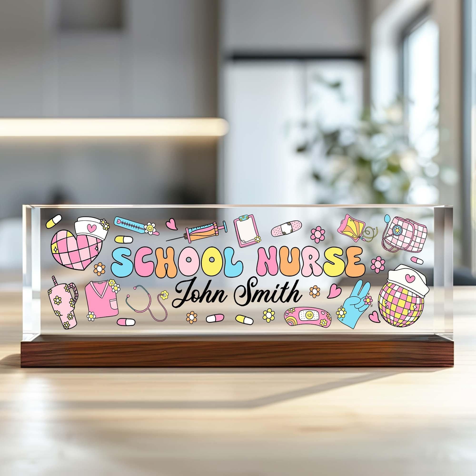 Nurse Desk Name Plate, Nurse Gifts, School Nurse Name Sign, Nurse ...