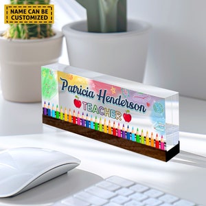 Personalized Teacher Desk Name Plate, Teacher Name Plate, Teacher ...