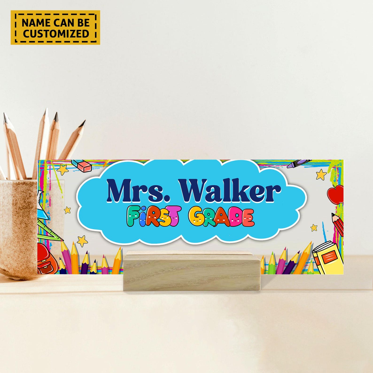 Teacher Appreciation Gift, Personalized Teacher Desk Name Plate ...