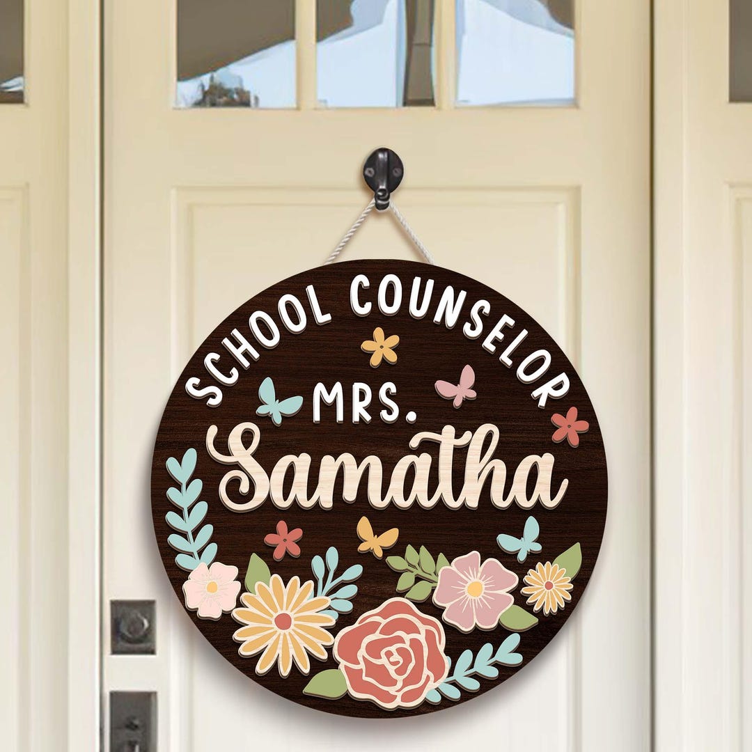 Guidance Counselor Personalized 3D Wooden Name Sign, School Counselor ...