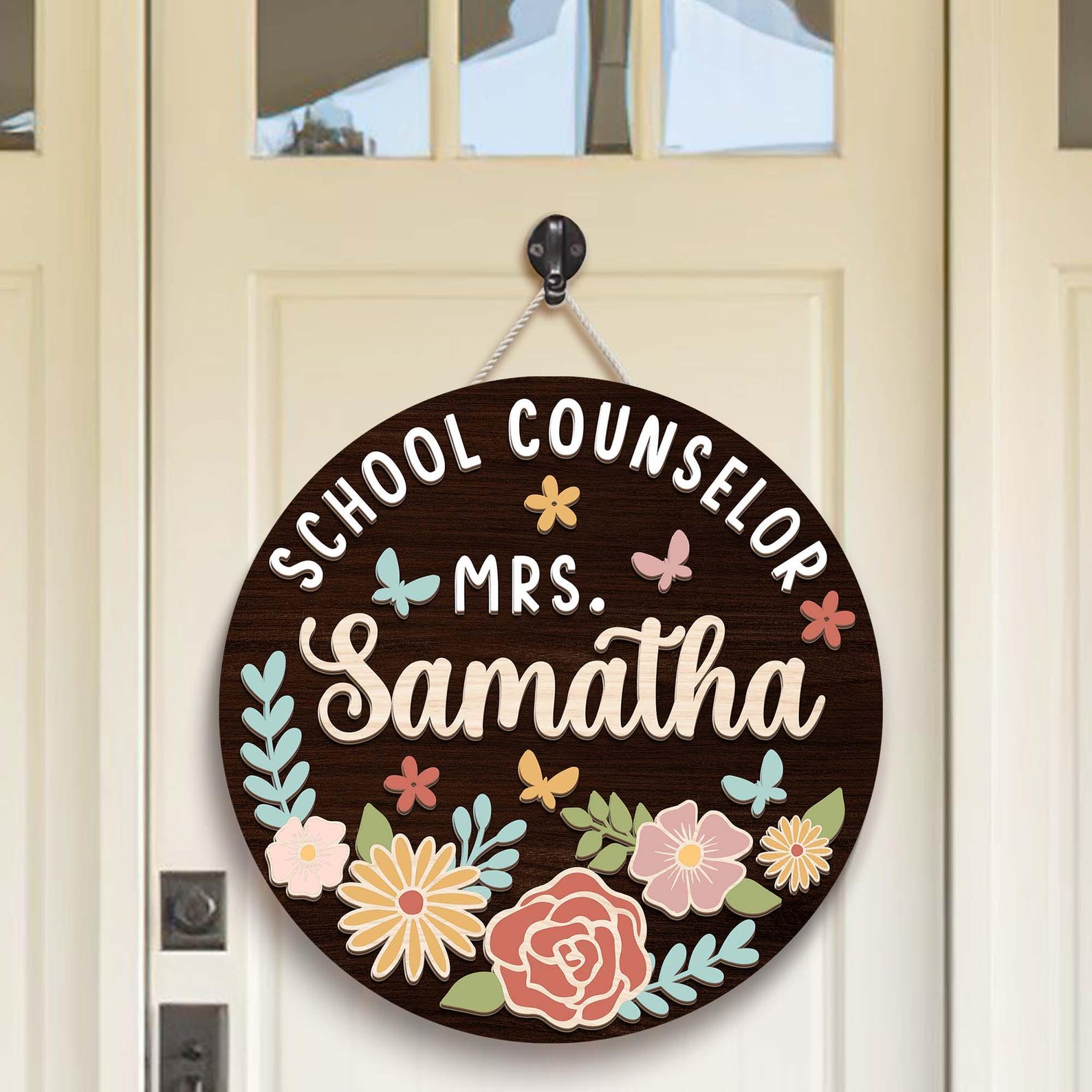 Guidance Counselor Personalized 3D Wooden Name Sign, School Counselor ...