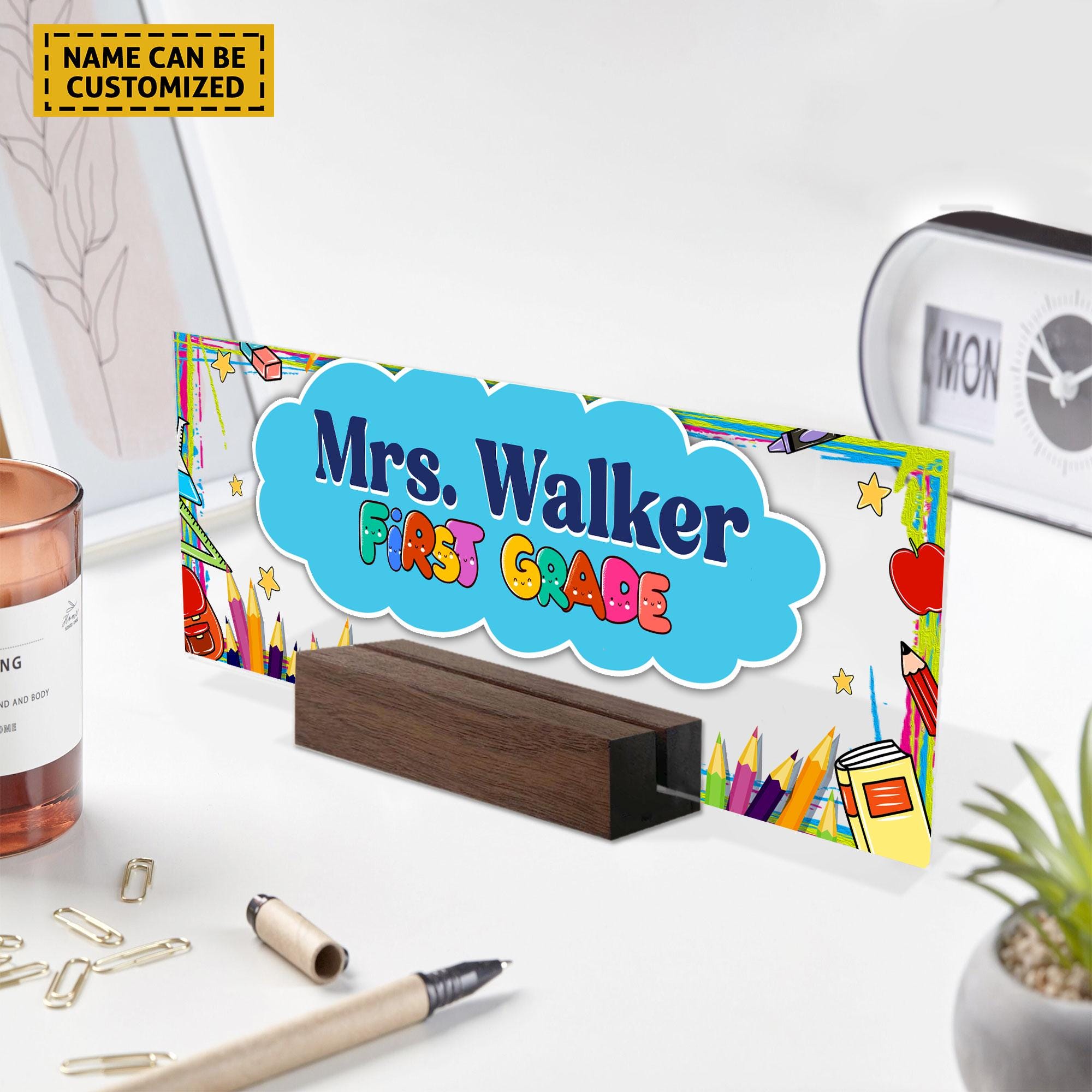 Teacher Appreciation Gift, Personalized Teacher Desk Name Plate ...