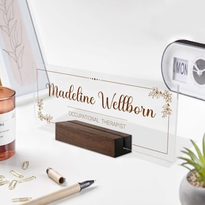 Personalized Desk Name Acrylic Plaque, Custom Office Plate With Name ...