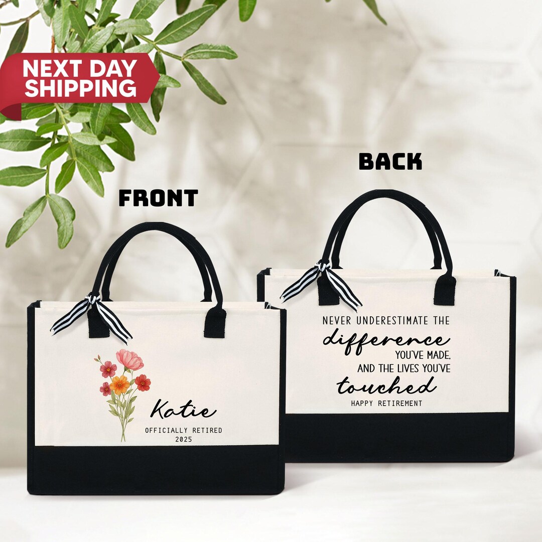 Custom Retirement Tote Bag, Retired Flower Tote Bag, Wildflowers ...
