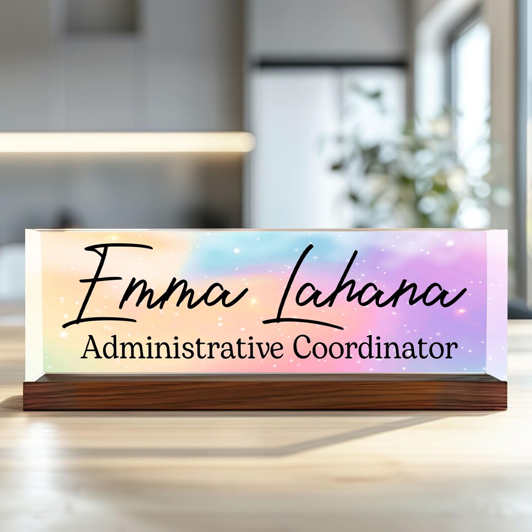 Desk Plaque, Acrylic Name Plate for Desk Teacher Name Plate ...
