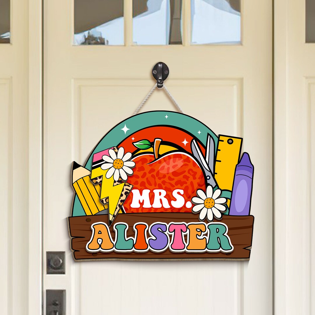 3D Teacher Door Sign, Classroom Door Sign, Pencil Door Hanger, Teacher ...
