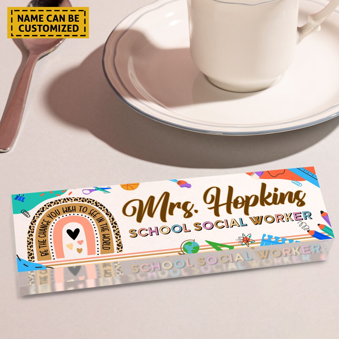 Personalized Teacher Desk Name Plate, Social Worker Name Plate, Back to ...