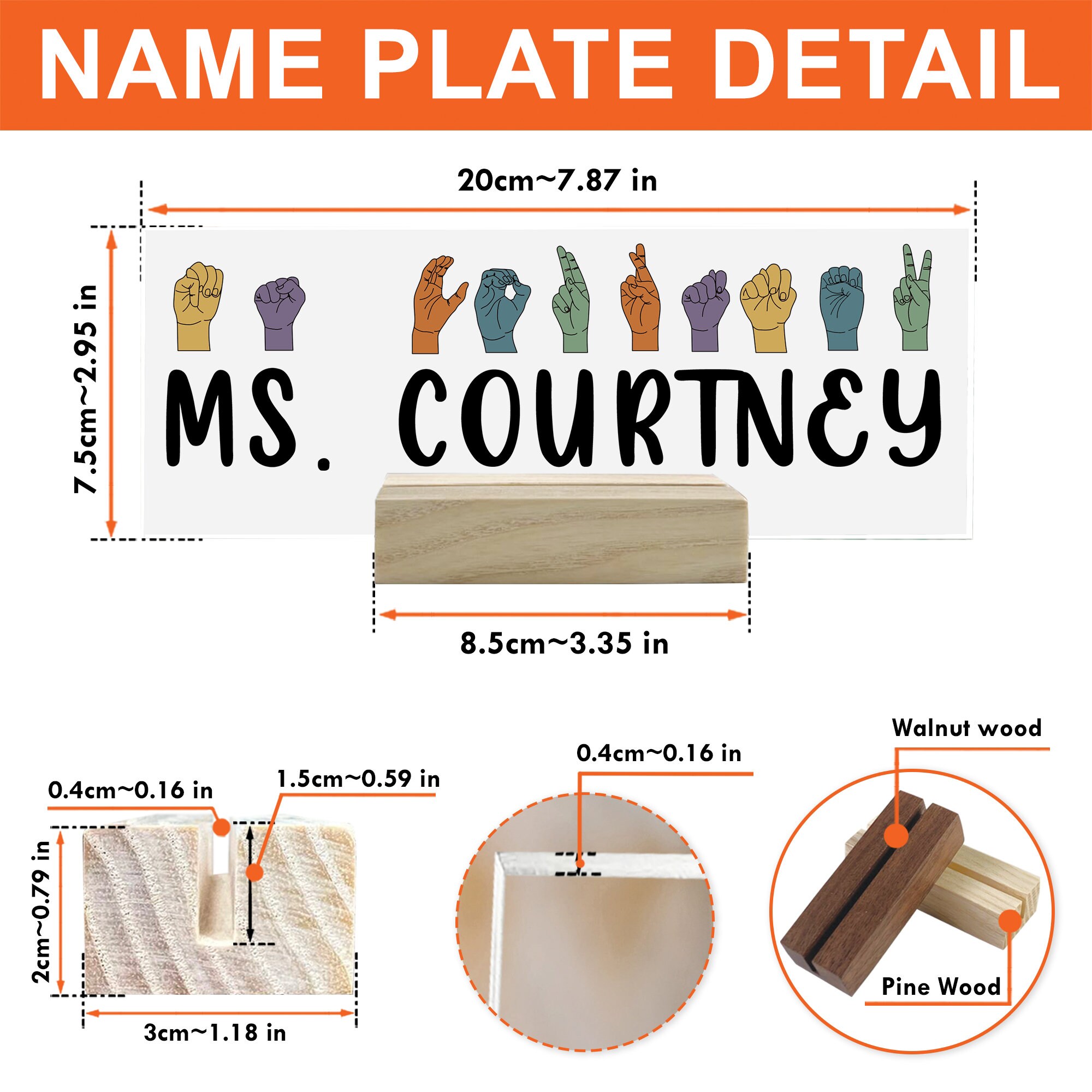 ASL Teacher Gift, Sign Language Gift, Teacher Name Sign, Teacher ...