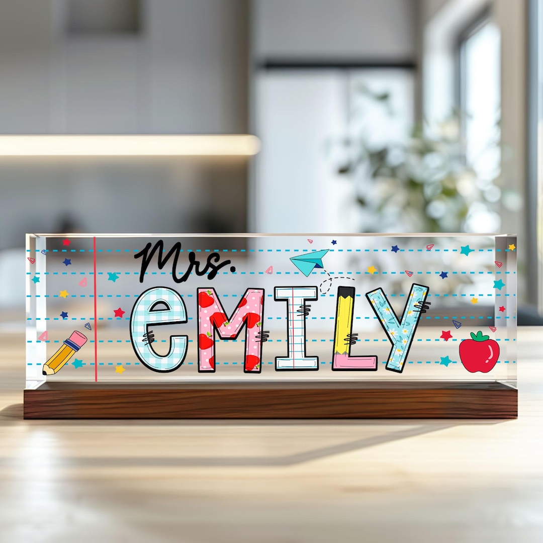 Personalized Teacher Desk Name Plate, Teacher Gifts, Custom Teacher ...