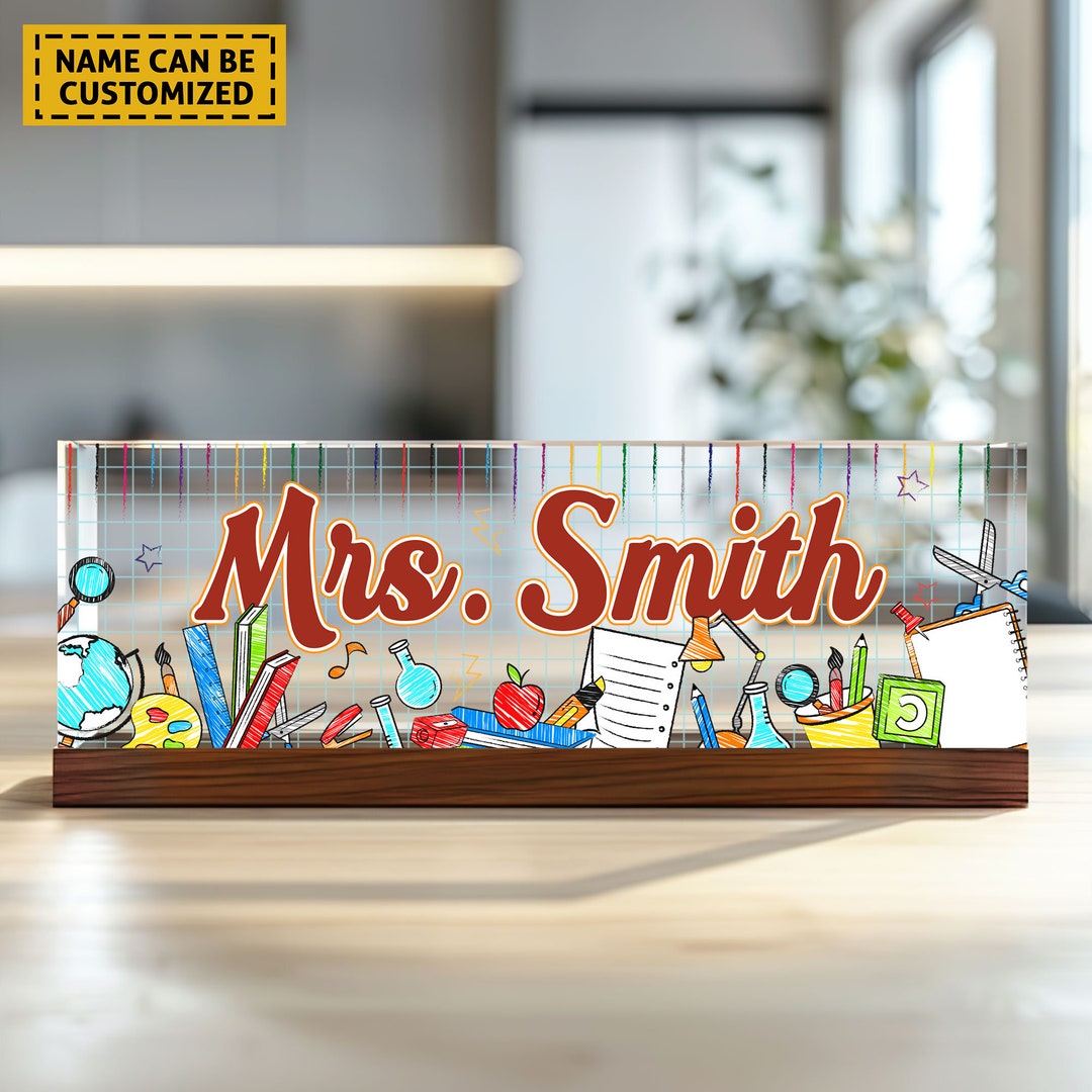 Teacher Desk Sign, Back to School Gift for Teachers, Personalized ...