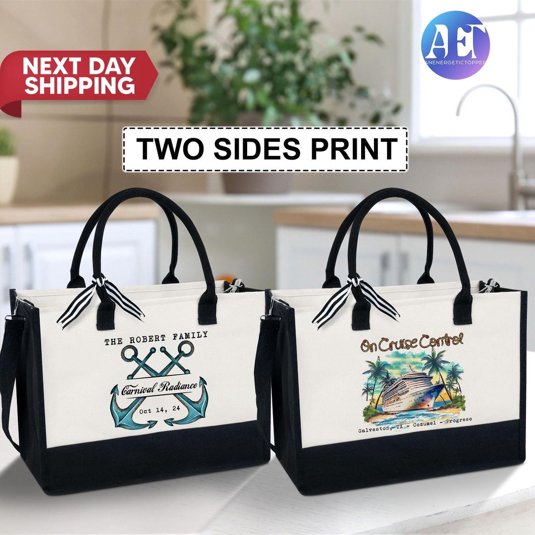 Personalized Cruise Tote Bag, Beach Canvas Tote Bag, Custom Vacation ...
