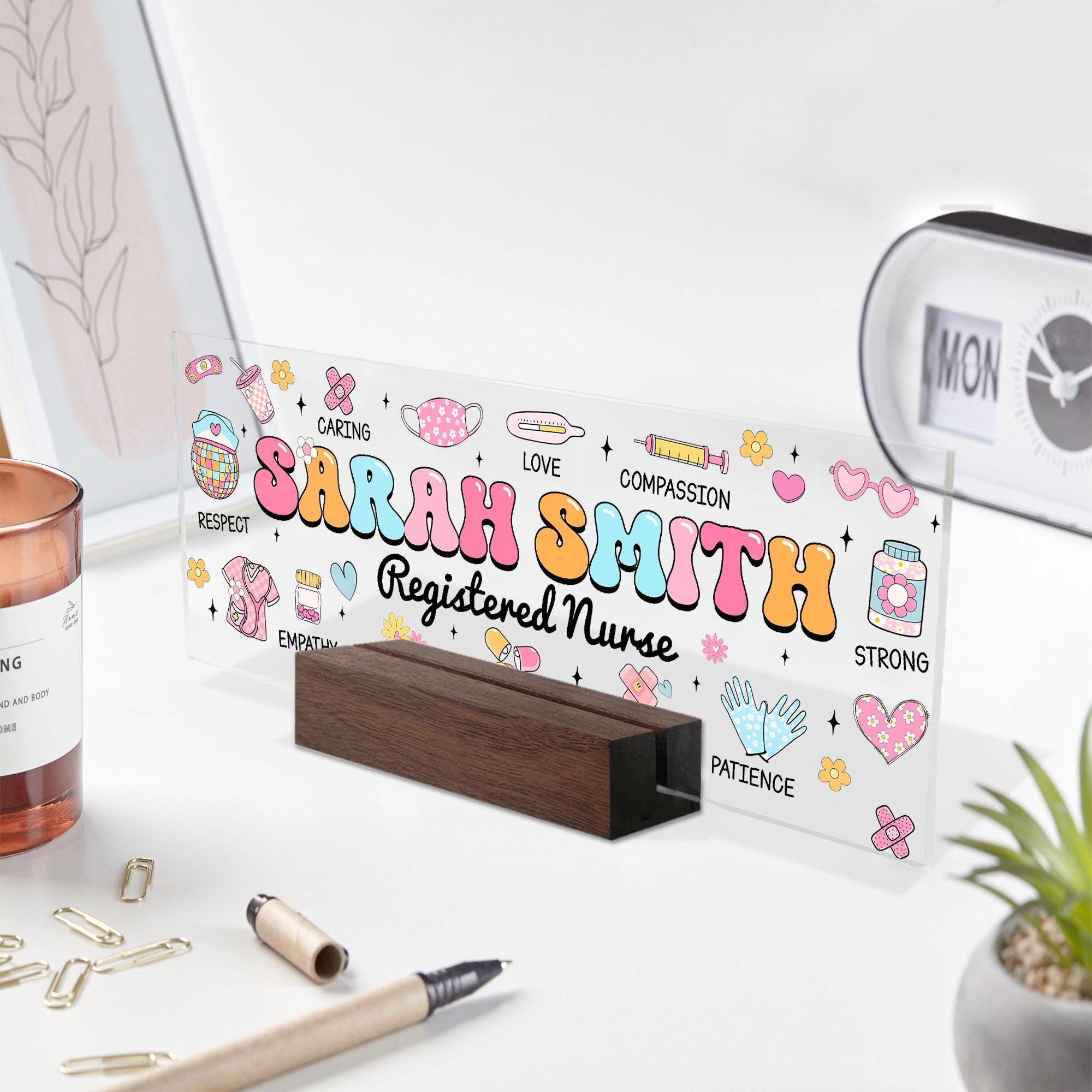 Nurse Desk Name Plate, Nurse Gifts, School Nurse Name Sign, Nurse ...