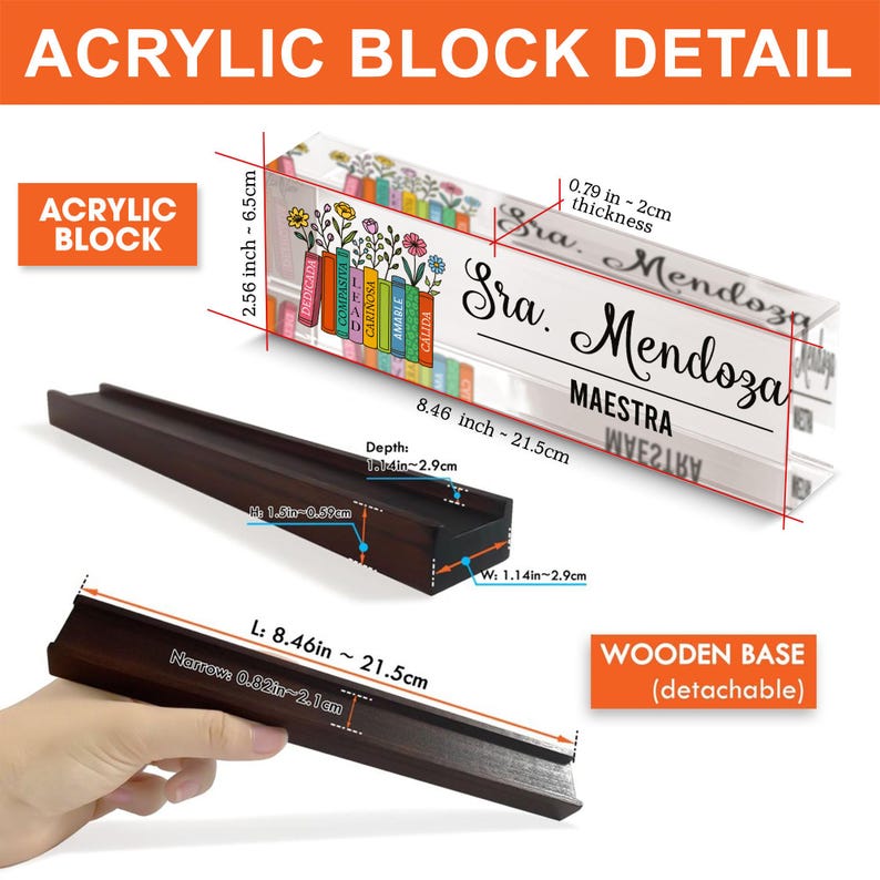 Personalized Spanish Teacher Desk Name Plate, Maestra School Desk ...