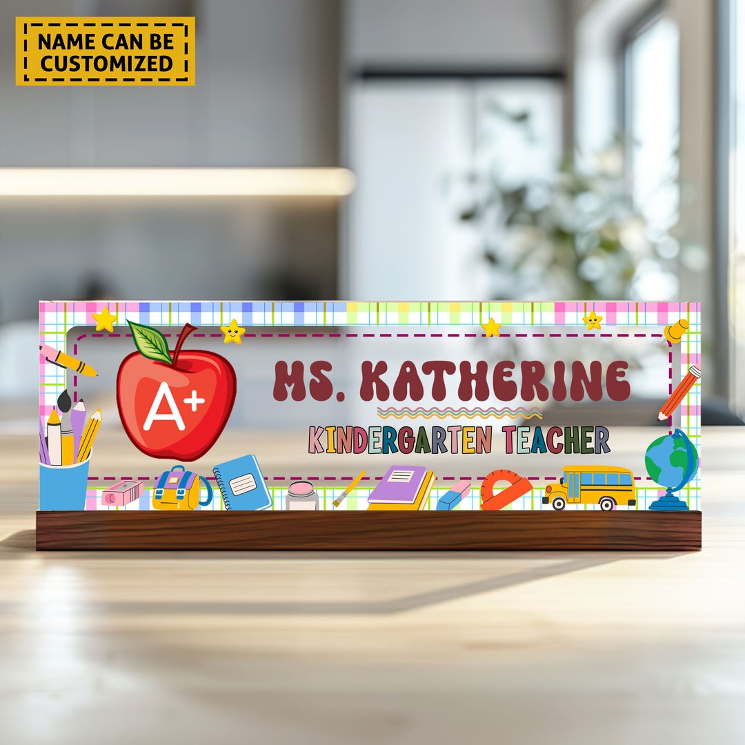 Teacher Appreciation Gift, Personalized Teacher Desk Name Plate ...