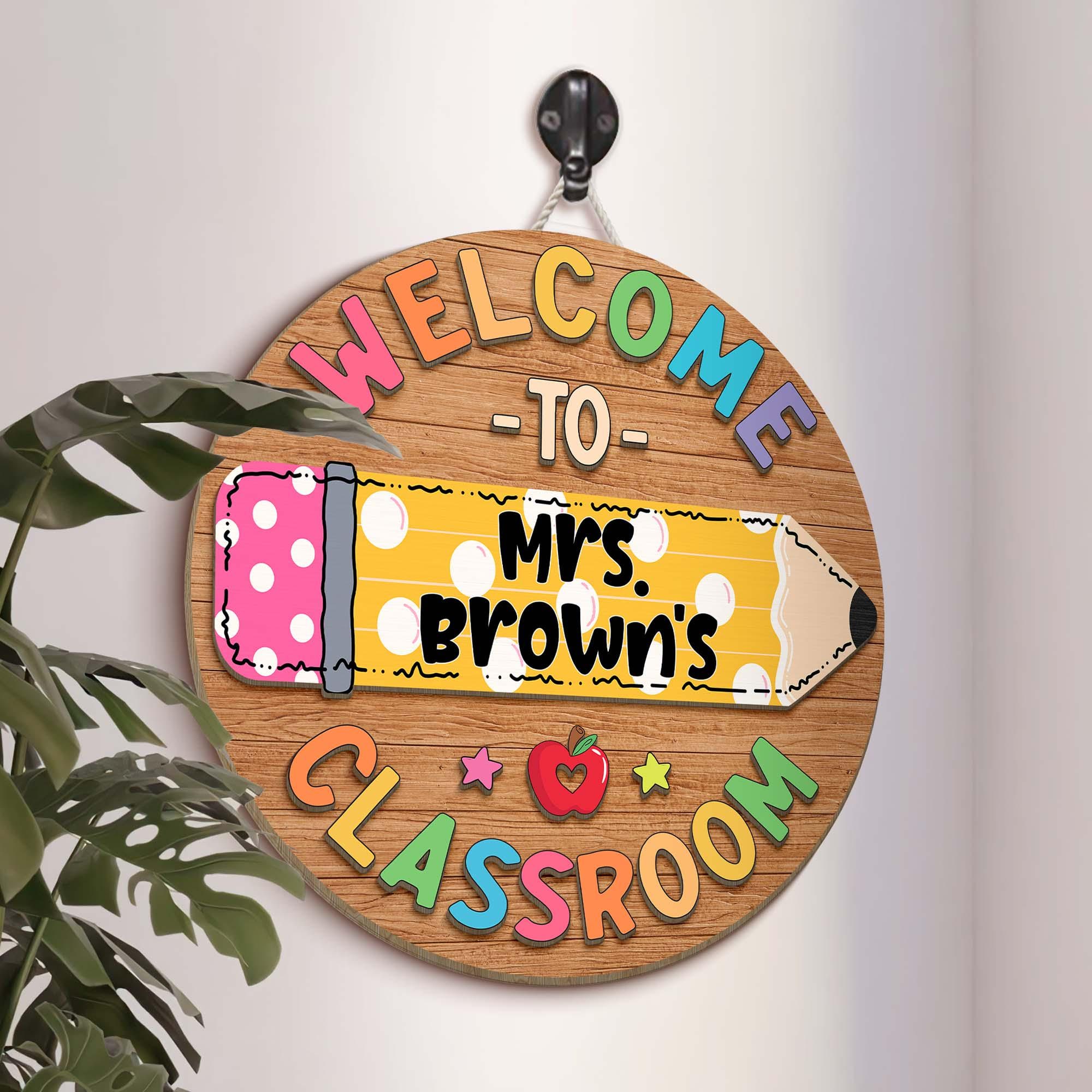Custom Teacher 3D Door Hanger, Custom Classroom Sign, Personalized ...