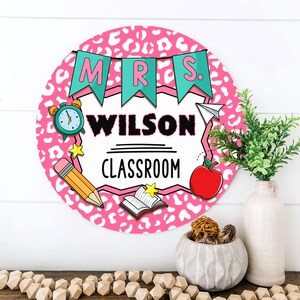 Teacher Door Sign, Back to School Gift, Teacher Custom Name Sign ...