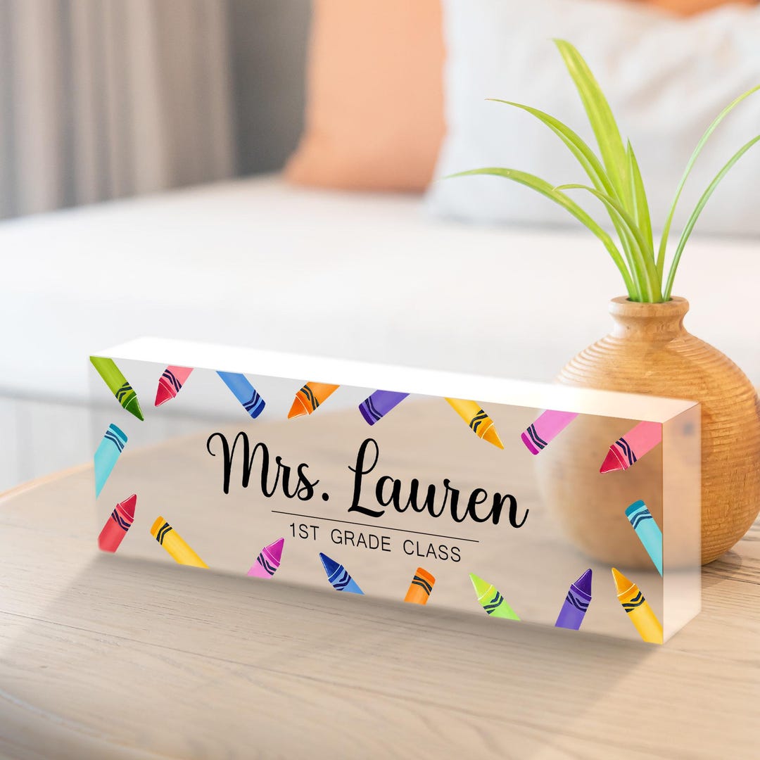 Teacher Desk Name Plate, Custom Teacher Name Sign, Personalized Teacher ...