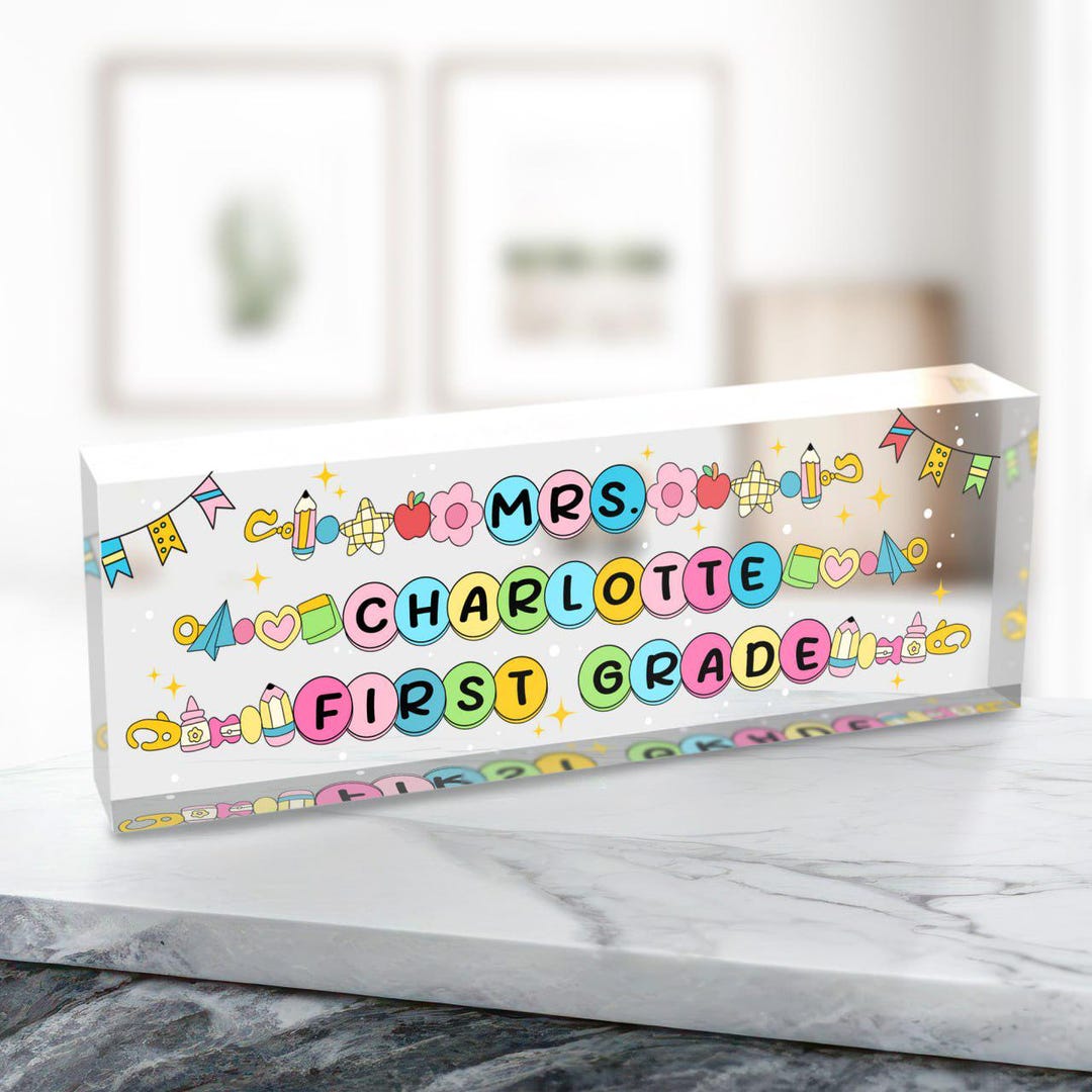 Custom Teacher Name Desk Name Plaque, Teacher Desk Decor, Teacher Name ...