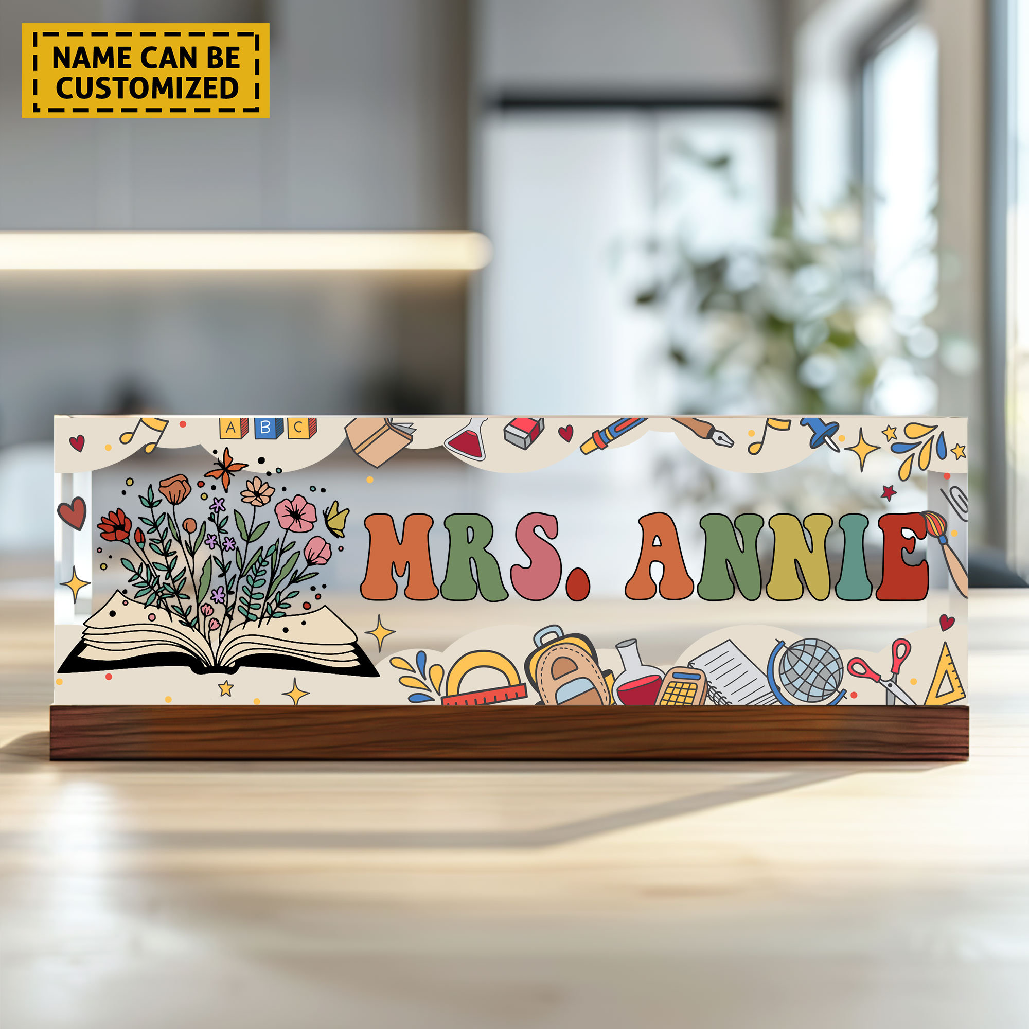 Personalized Teacher Desk Name Plate, Teacher Name Plate, Personalized ...