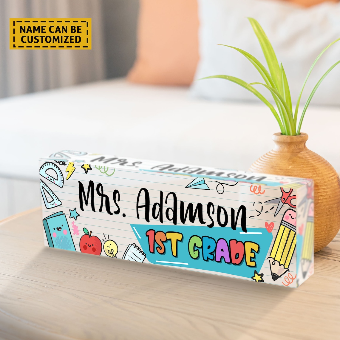 Personalized Teacher Desk Name Plate, Teacher Appreciation Gift ...