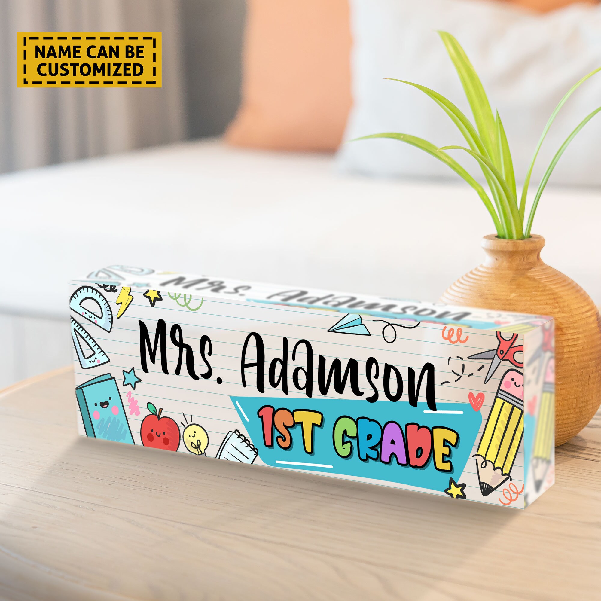 Personalized Teacher Desk Name Plate, Teacher Appreciation Gift ...