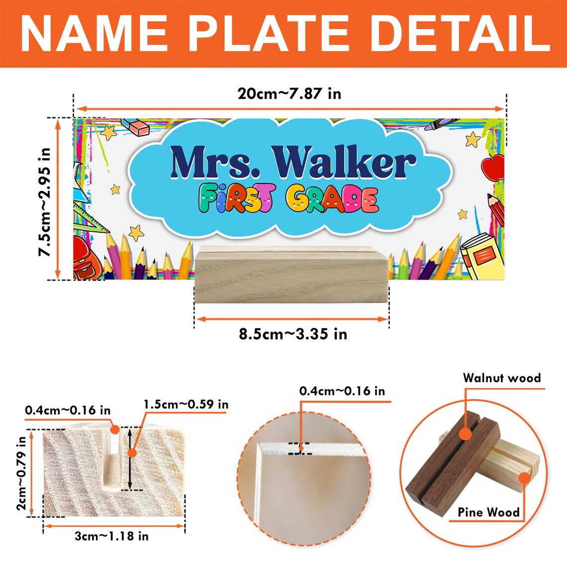Teacher Appreciation Gift, Personalized Teacher Desk Name Plate ...