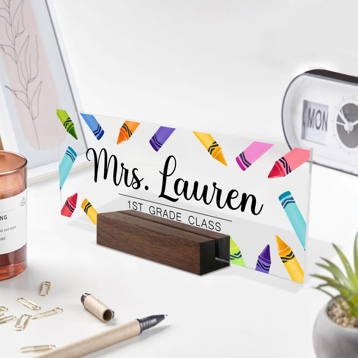 Teacher Desk Name Plate, Custom Teacher Name Sign, Personalized Teacher ...