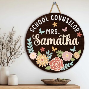Guidance Counselor Personalized 3D Wooden Name Sign, School Counselor ...