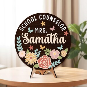 Guidance Counselor Personalized 3D Wooden Name Sign, School Counselor ...