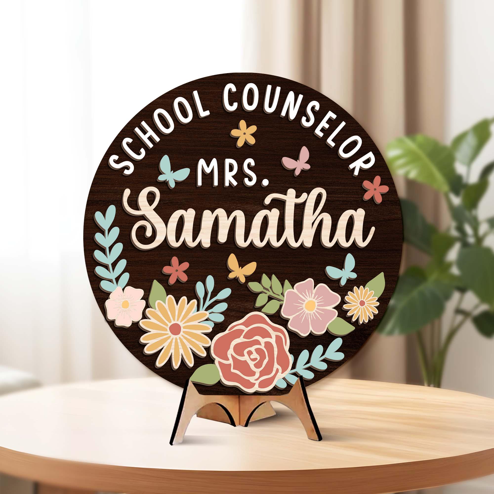 Guidance Counselor Personalized 3D Wooden Name Sign, School Counselor ...