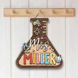 Custom 3D Science Teacher Name Sign, Science Classroom Decor, Custom ...