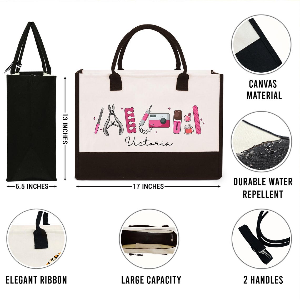 Personalized Nail Tech Tote Bag, Nail Artist Gift, Nail Tech Gift, Gift ...
