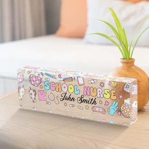 Nurse Desk Name Plate, Nurse Gifts, School Nurse Name Sign, Nurse ...