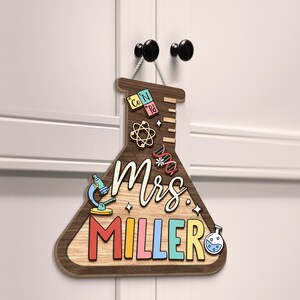 Custom 3D Science Teacher Name Sign, Science Classroom Decor, Custom ...