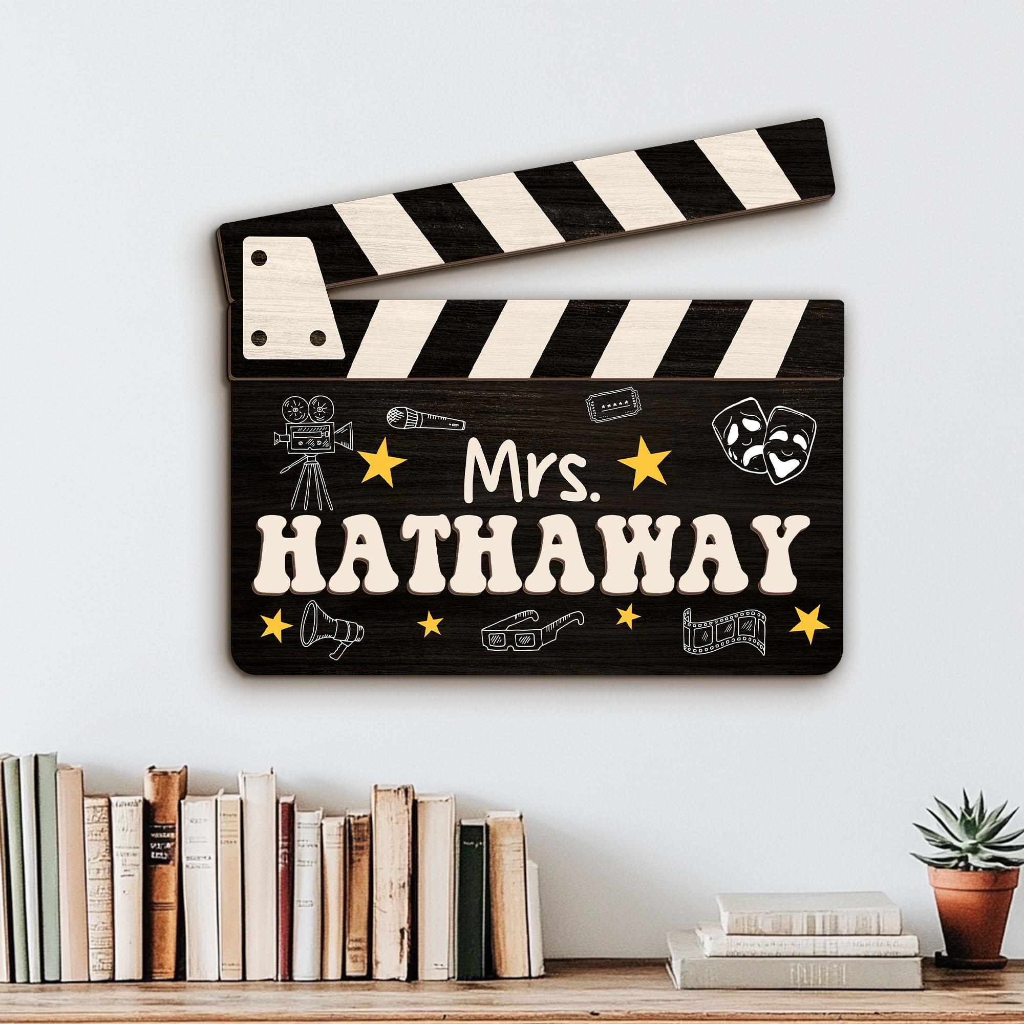 Personalized TEACHER Clapboard Theater Drama Play Movie Actor SIGN Name ...