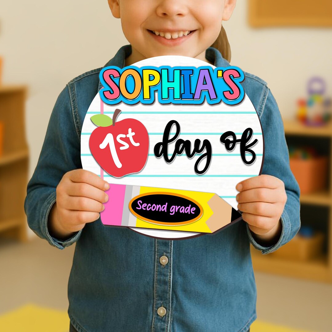 Personalized Back to School Sign, First Day of School Board, Preschool ...