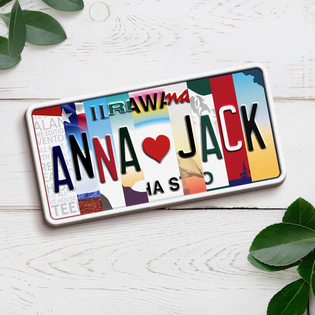 Personalized License Plate Sign Anniversary Gift for Boyfriend Husband ...