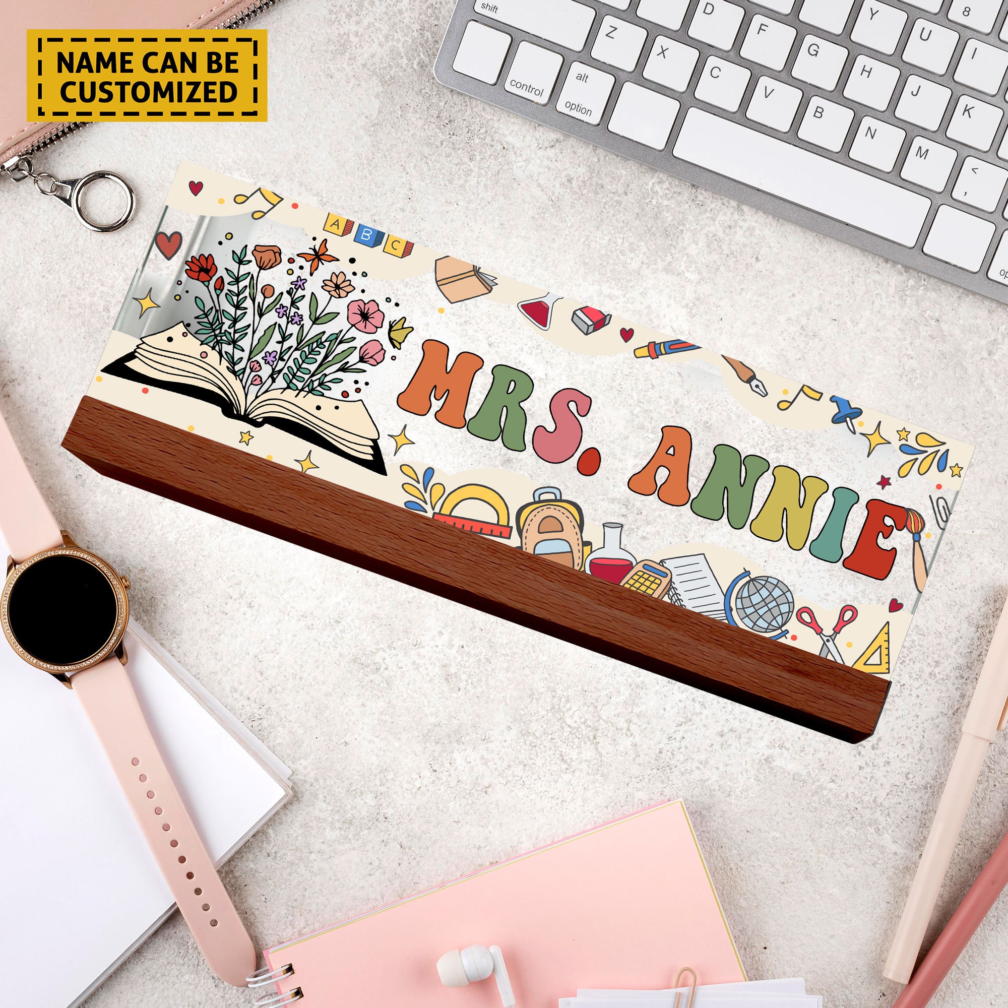Personalized Teacher Desk Name Plate, Teacher Name Plate, Personalized ...