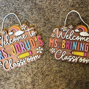 Personalized 3D Teacher Door Sign, Teacher Gifts, Classroom Welcome ...