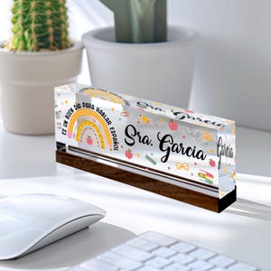 Personalized Maestra Desk Name Plate, Spanish Teacher Gift, Back to ...