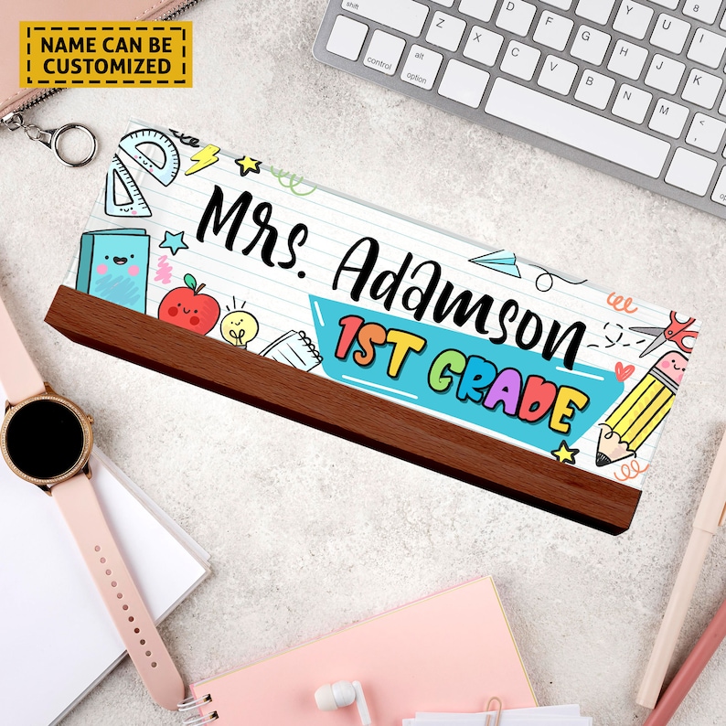 Personalized Teacher Desk Name Plate, Teacher Appreciation Gift ...
