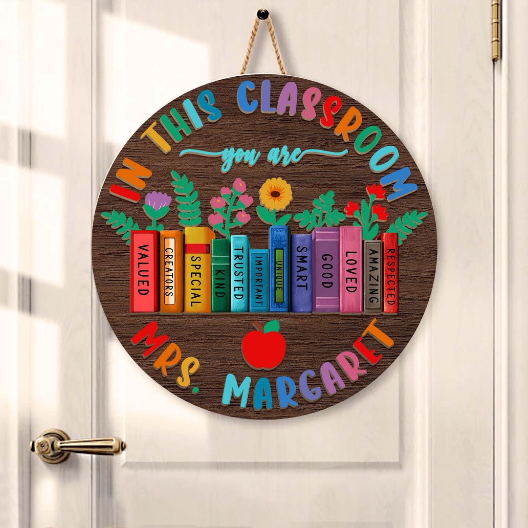 Personalized Teacher 3D Door Sign, Custom Classroom Door Hanger, in ...
