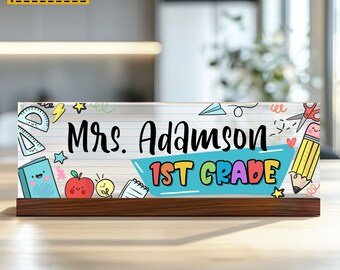 Personalized Teacher Desk Name Plate, Name Plaque, Teacher Gift ...