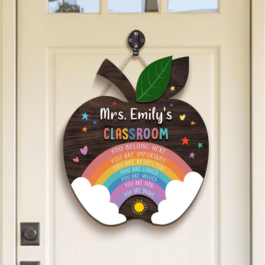 Personalized 3D Teacher Door Sign, Teacher Gifts, Classroom Welcome ...
